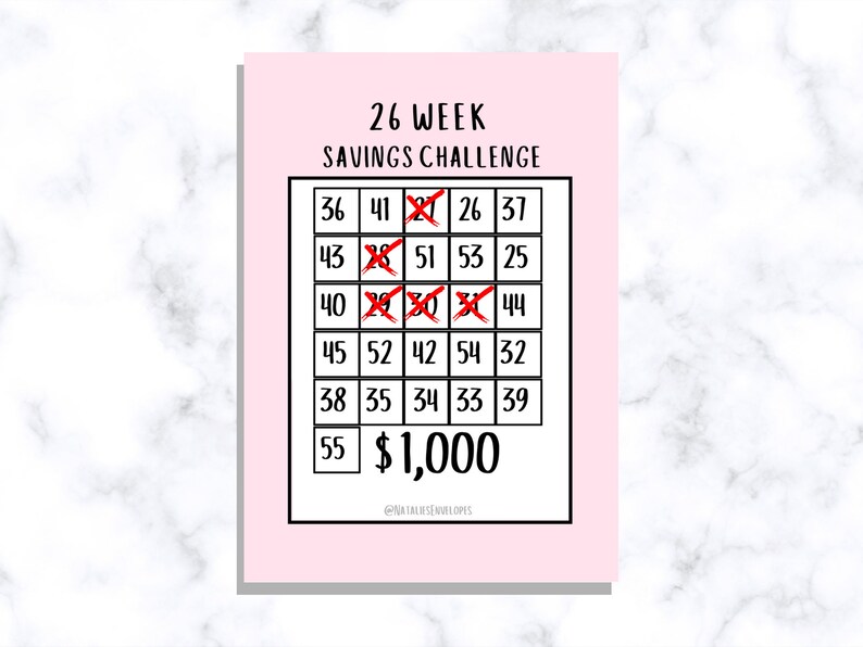 26 WEEK SAVINGS CHALLENGE! L 26 Week Tracker L Printable Pdf L Digital ...