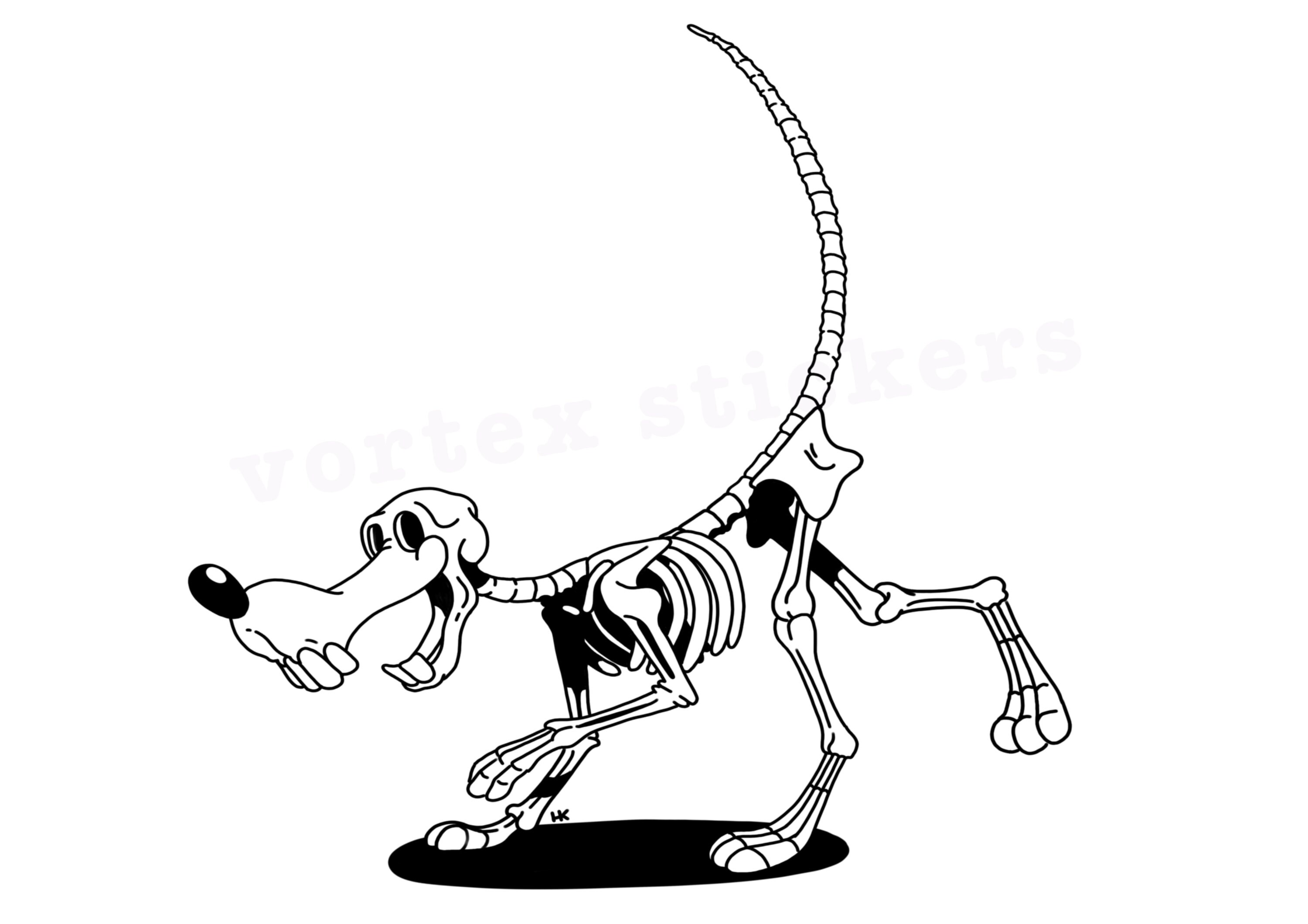 Pluto the Dog Skeleton Sticker | Etsy