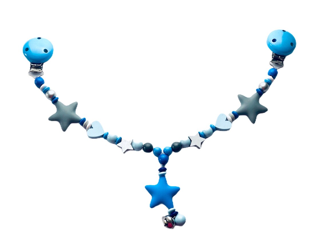 Stroller Chain With Silicone Stars and Bells, Customizable With Name - Etsy