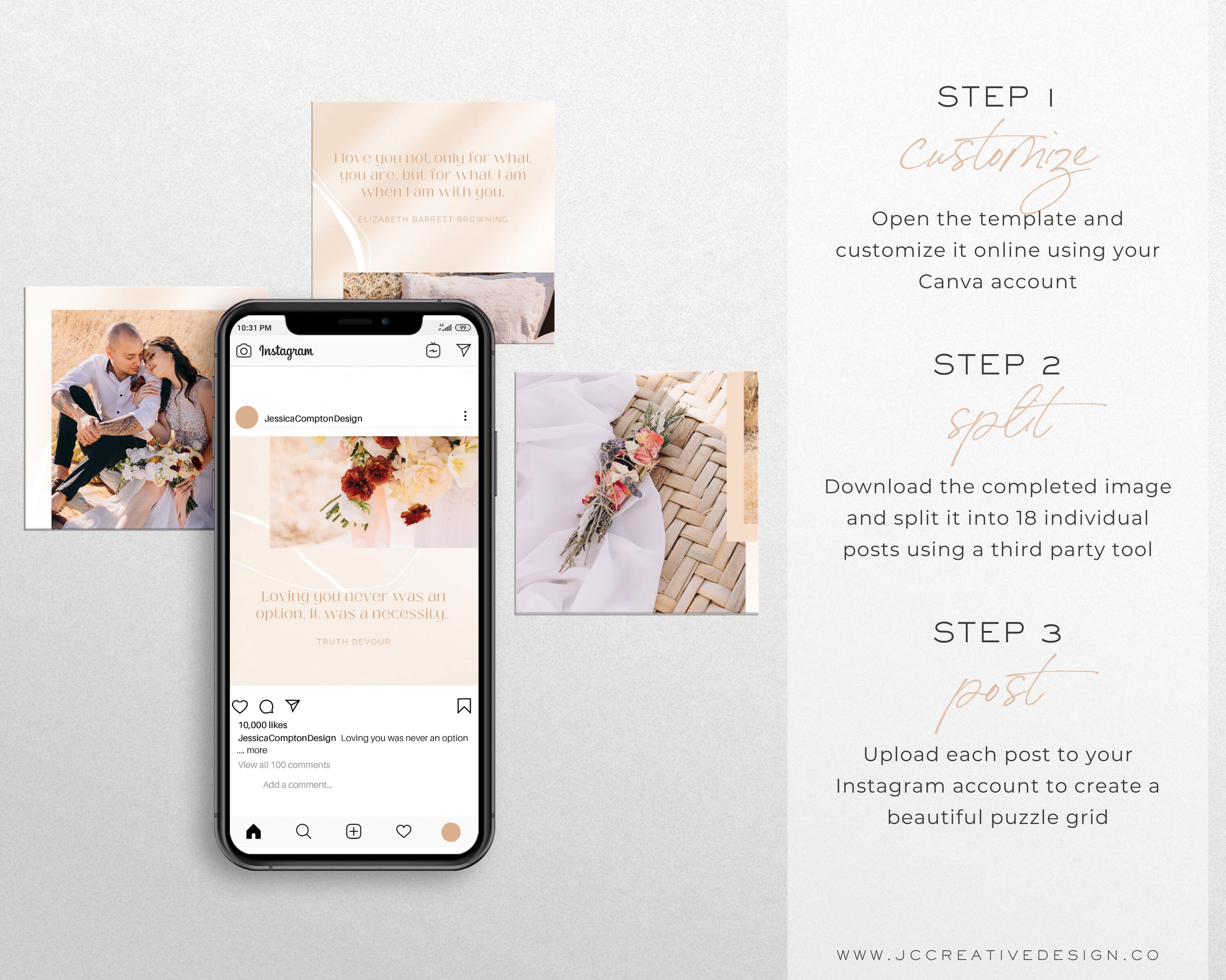 Instagram Grid Template, Elegant Instagram Templates, IG Puzzle Feed ...