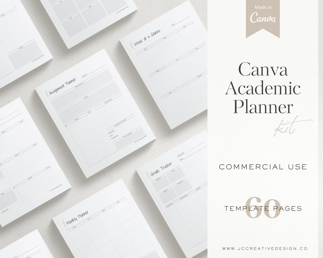 PLR Template Academic Planner Undated Student Planner Commercial Use ...