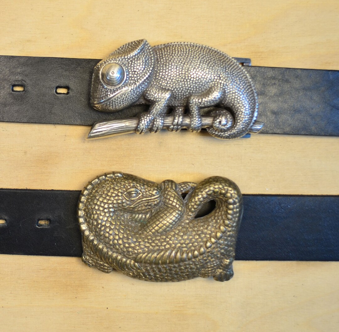 Chameleon Lizard Agame Belt Buckle for 4 Cm Belts With Animal Motif - Etsy