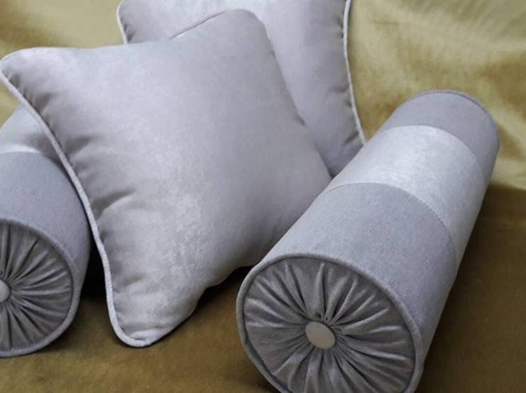 Velvet Pillows With Invisible Zipper, Custom Size Pillows, Bolster ...