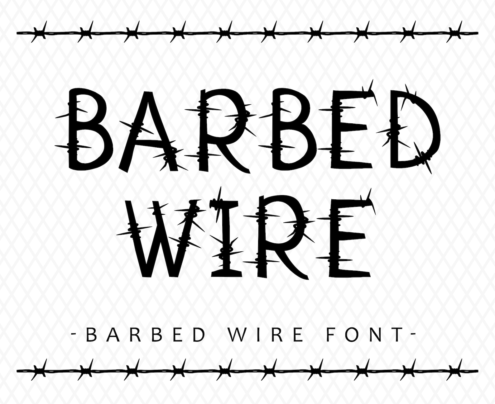 Barbed Wire Font Barb Wire Font Barbed Wire Letters Font Thick Barbed ...