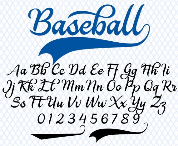 Baseball Font With Tail Baseball Font TTF SVG and Text Tails - Etsy