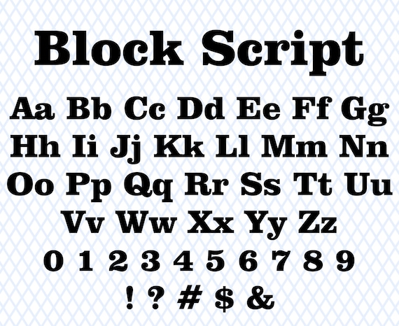 Block Font Ttf Svg Serif Font Basic Font Digital Font Block - Etsy Finland