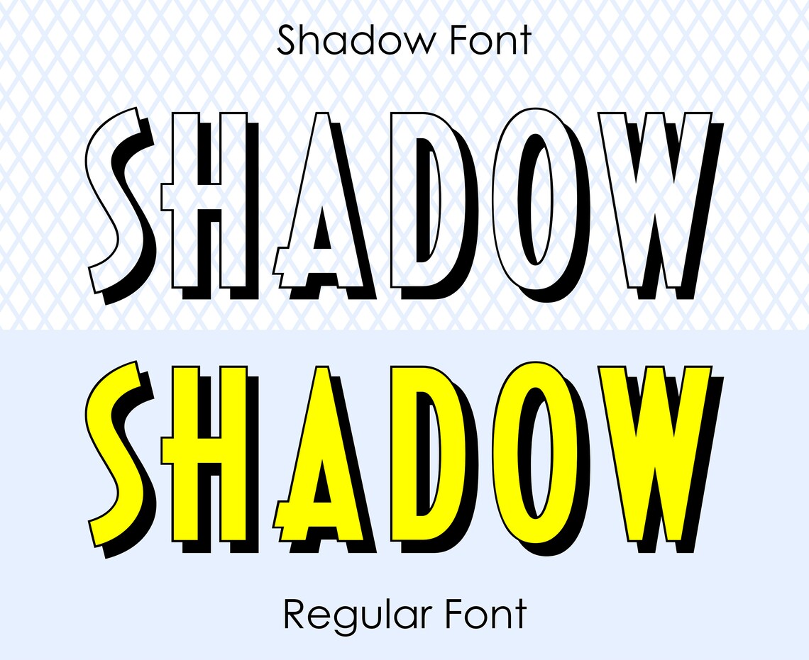 Shadow Font Ttf Svg Files Shadow Letters Font Block Shadow | Etsy