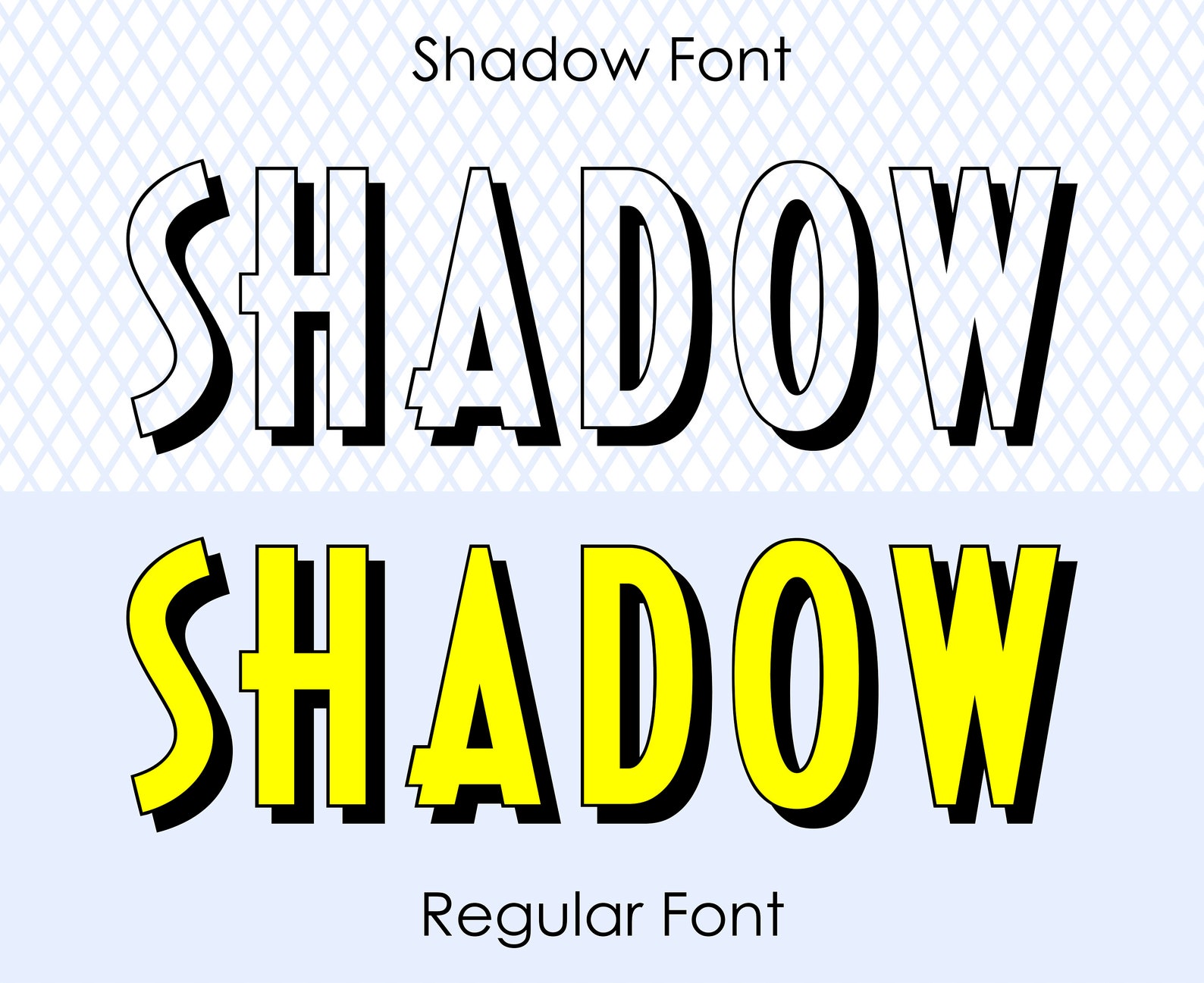 Shadow Font Ttf Svg Files Shadow Letters Font Block Shadow - Etsy