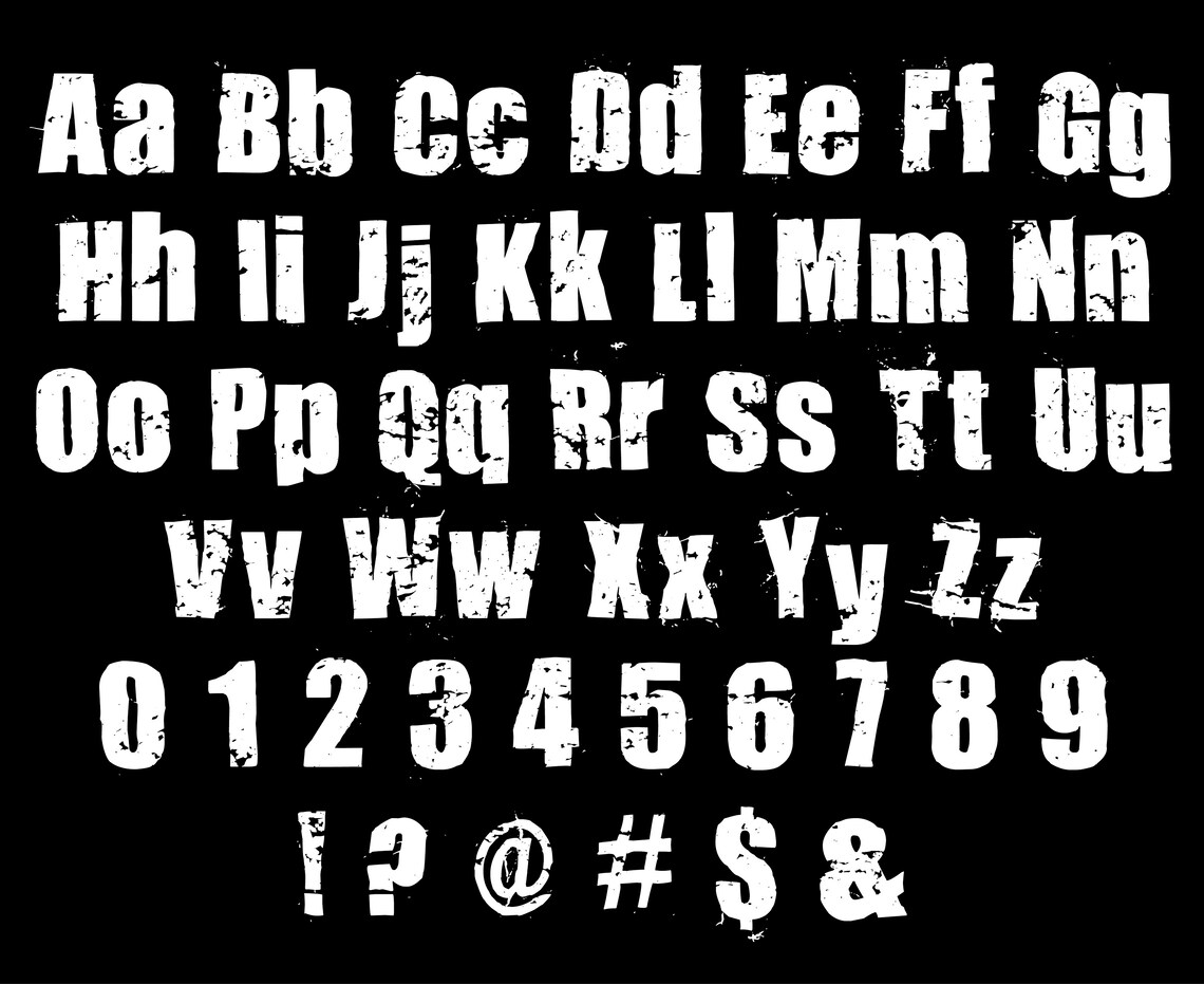 Distressed Font TTF SVG Distressed Letters Font Grunge Font - Etsy