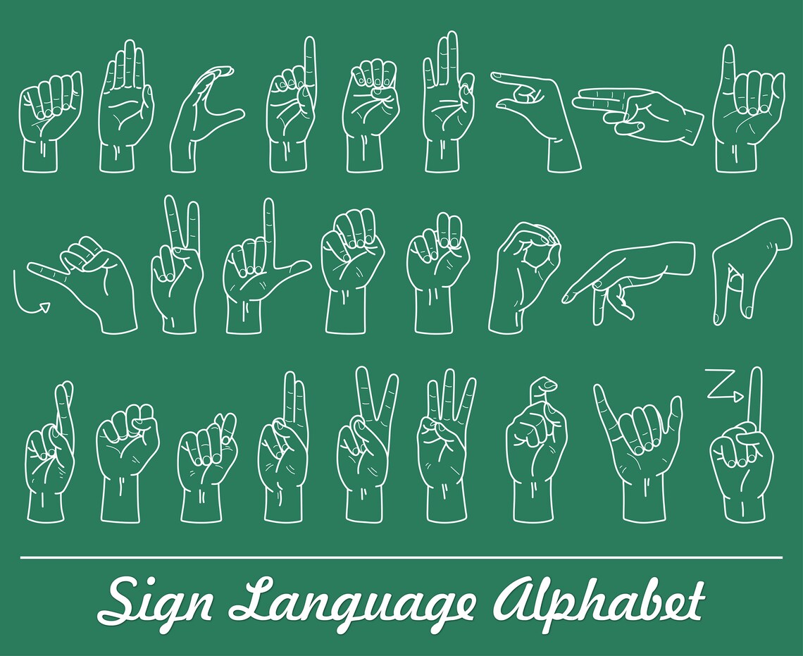 American Sign Language Svg Png Files ASL Svg ASL Png Deaf Font - Etsy