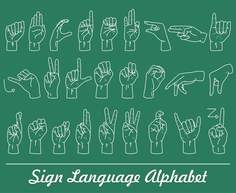 American Sign Language Svg Png Files ASL Svg ASL Png Deaf Font - Etsy