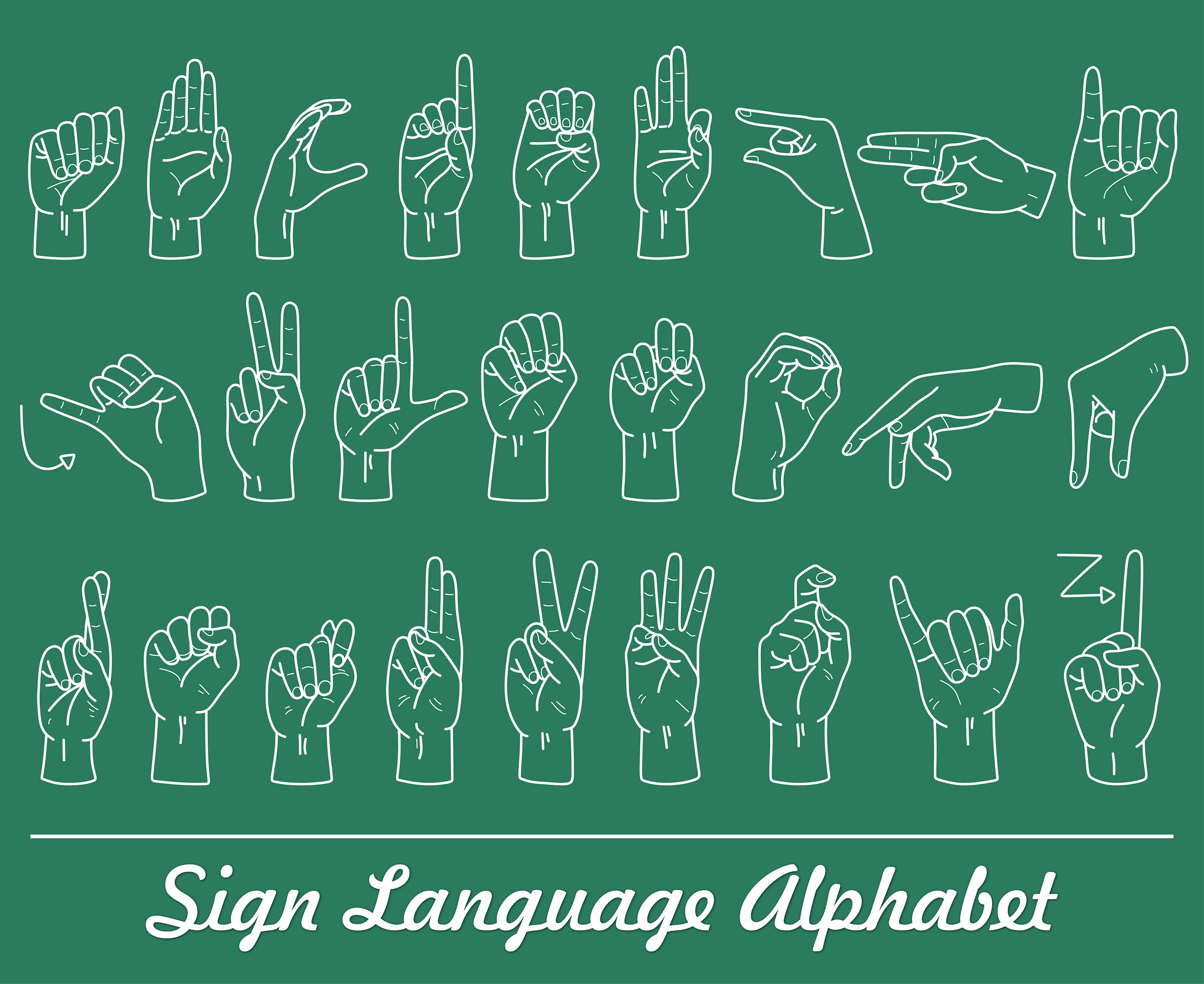 American Sign Language Svg Png Files ASL Svg ASL Png Deaf Font - Etsy