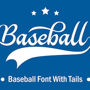 Baseball Font With Tail Baseball Font TTF SVG and Text Tails Baseball ...