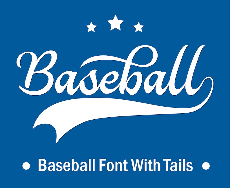 Baseball Font With Tail Baseball Font TTF SVG and Text Tails - Etsy