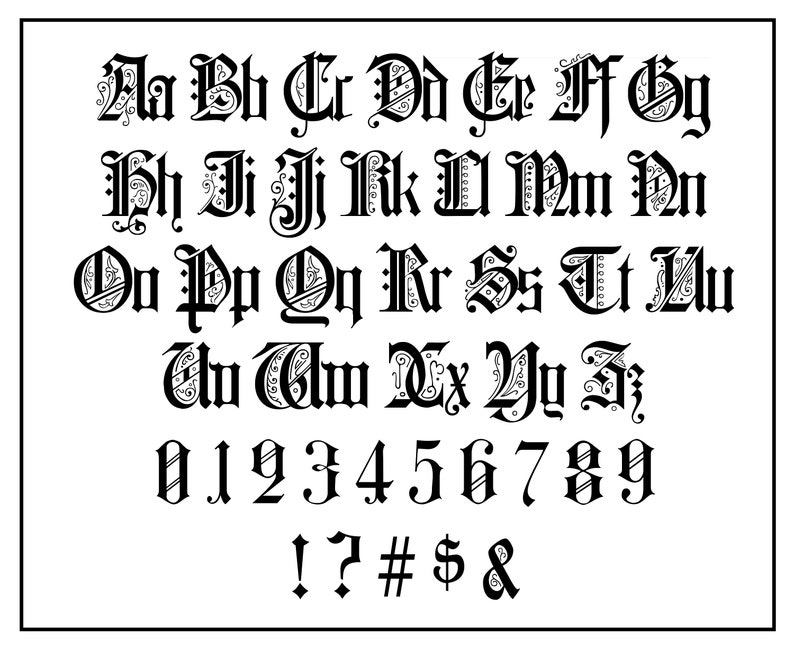 Old English Font Ttf Svg Celtic Font English Font Old English - Etsy
