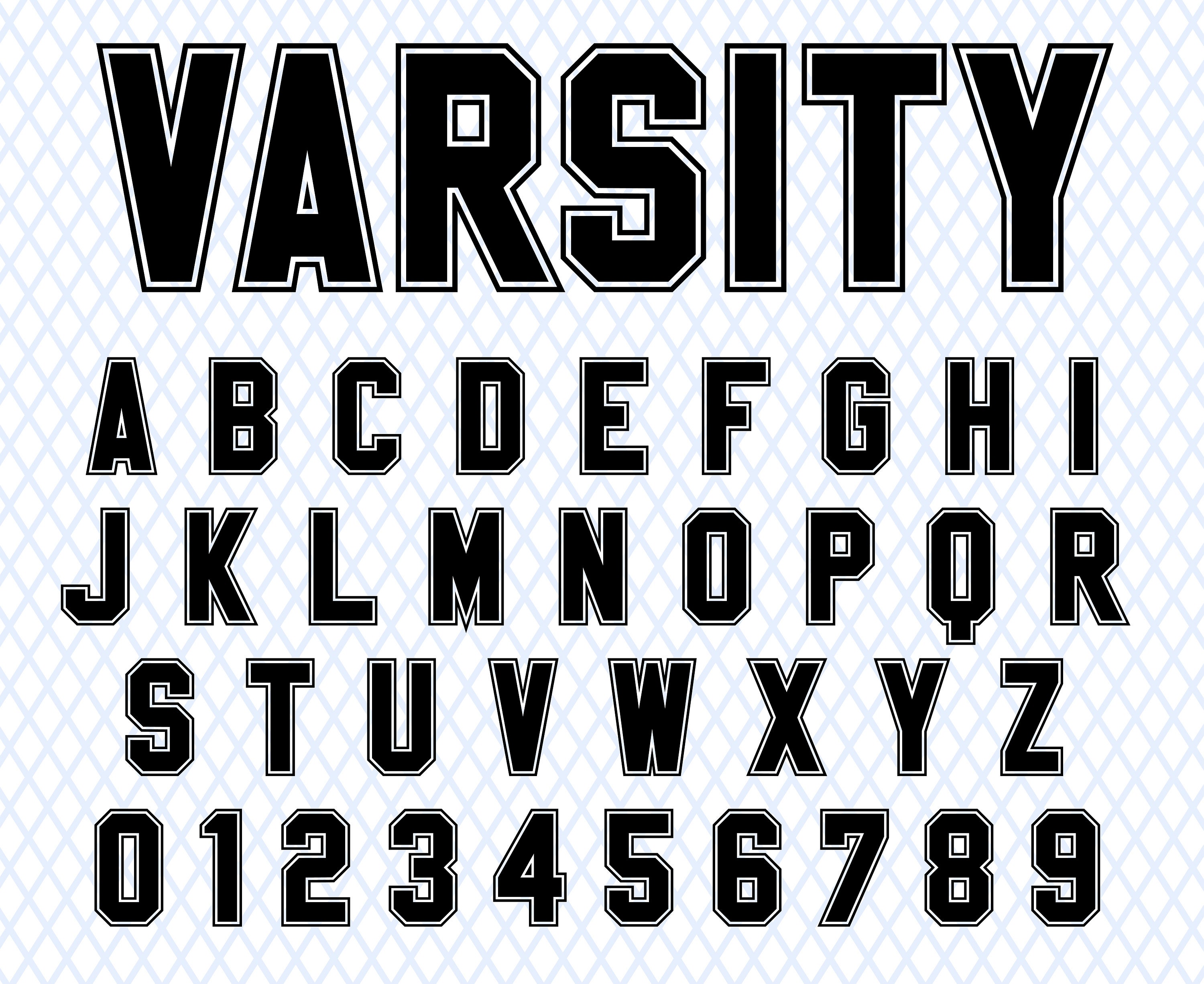 Fuente Varsity Archivos TTF SVG Fuente Varsity Fuente universitaria ...
