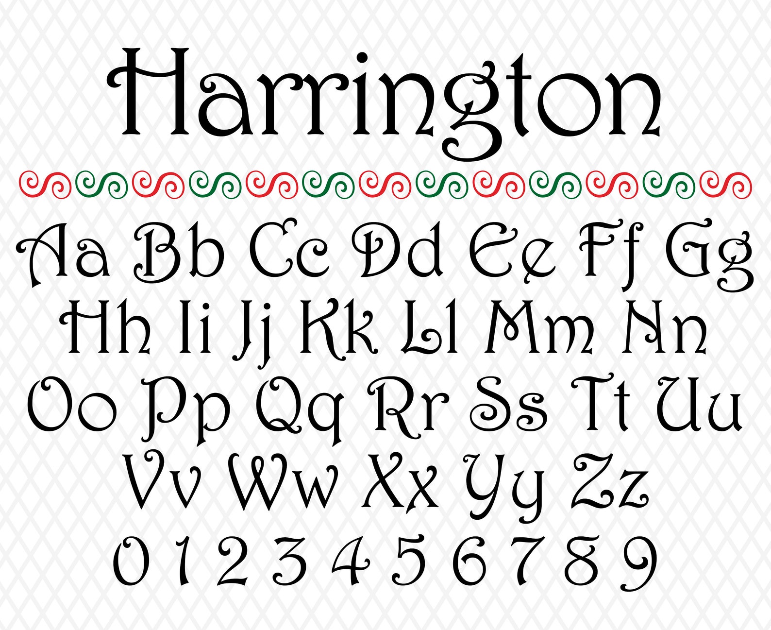 Harrington Font Harrington Alphabet Letters Christmas Font Christmas ...