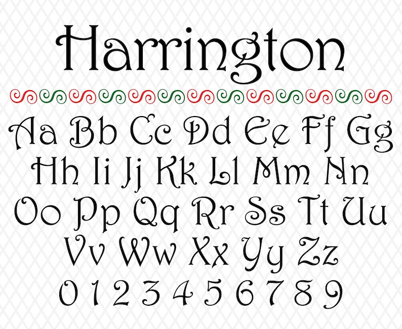 Harrington Font Harrington Alphabet Letters Christmas Font Christmas ...