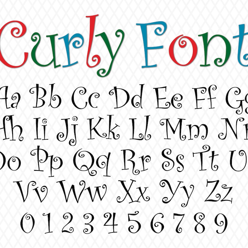 Christmas Curly Font Svg - Etsy