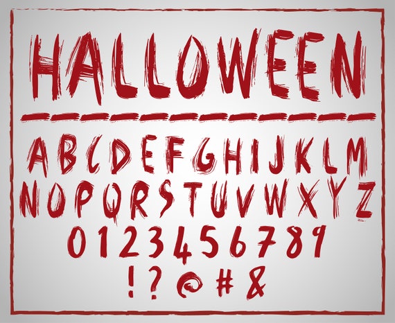 Horror Fonts Alphabet
