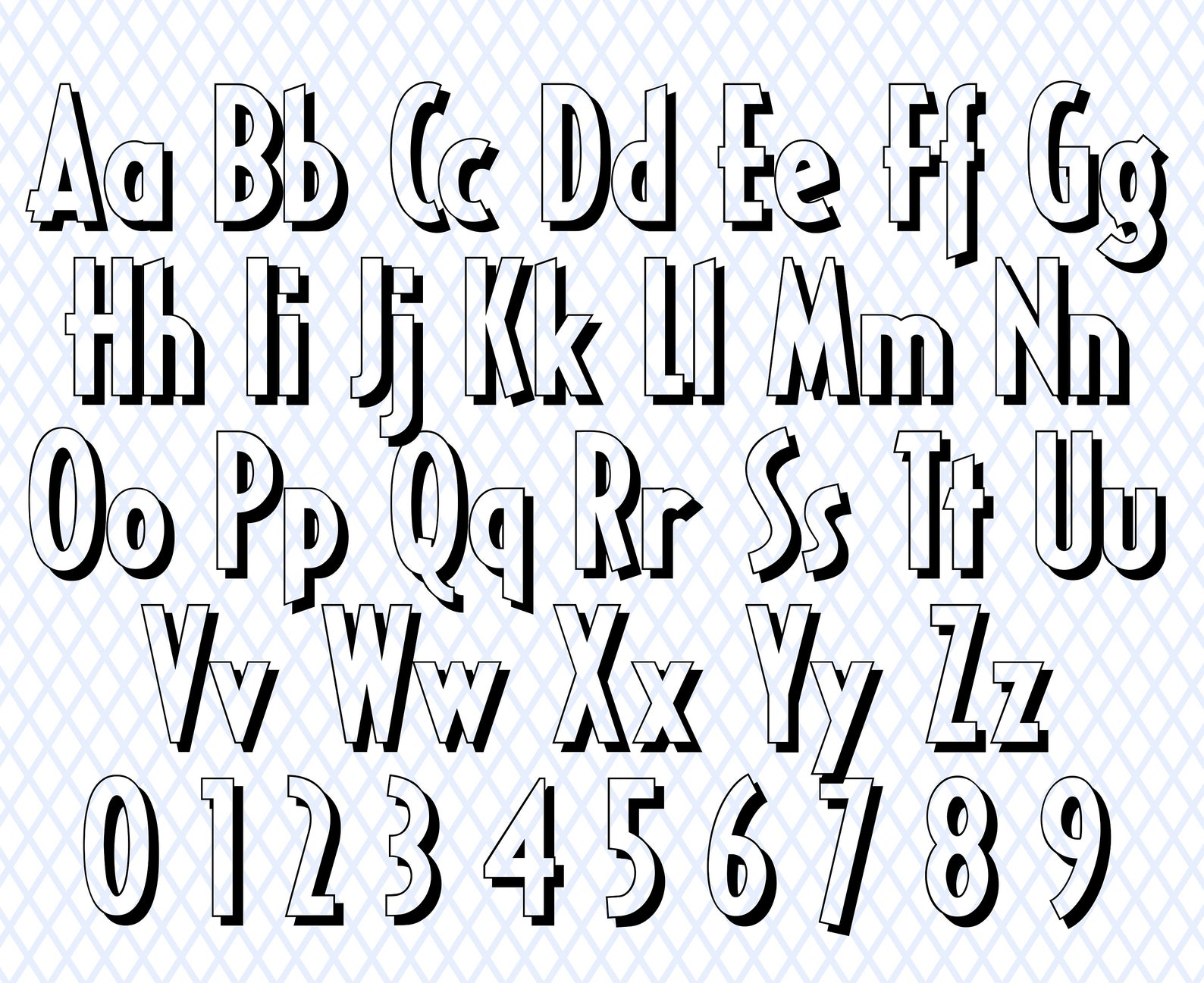 Shadow Font Ttf Svg Files Shadow Letters Font Block Shadow | Etsy