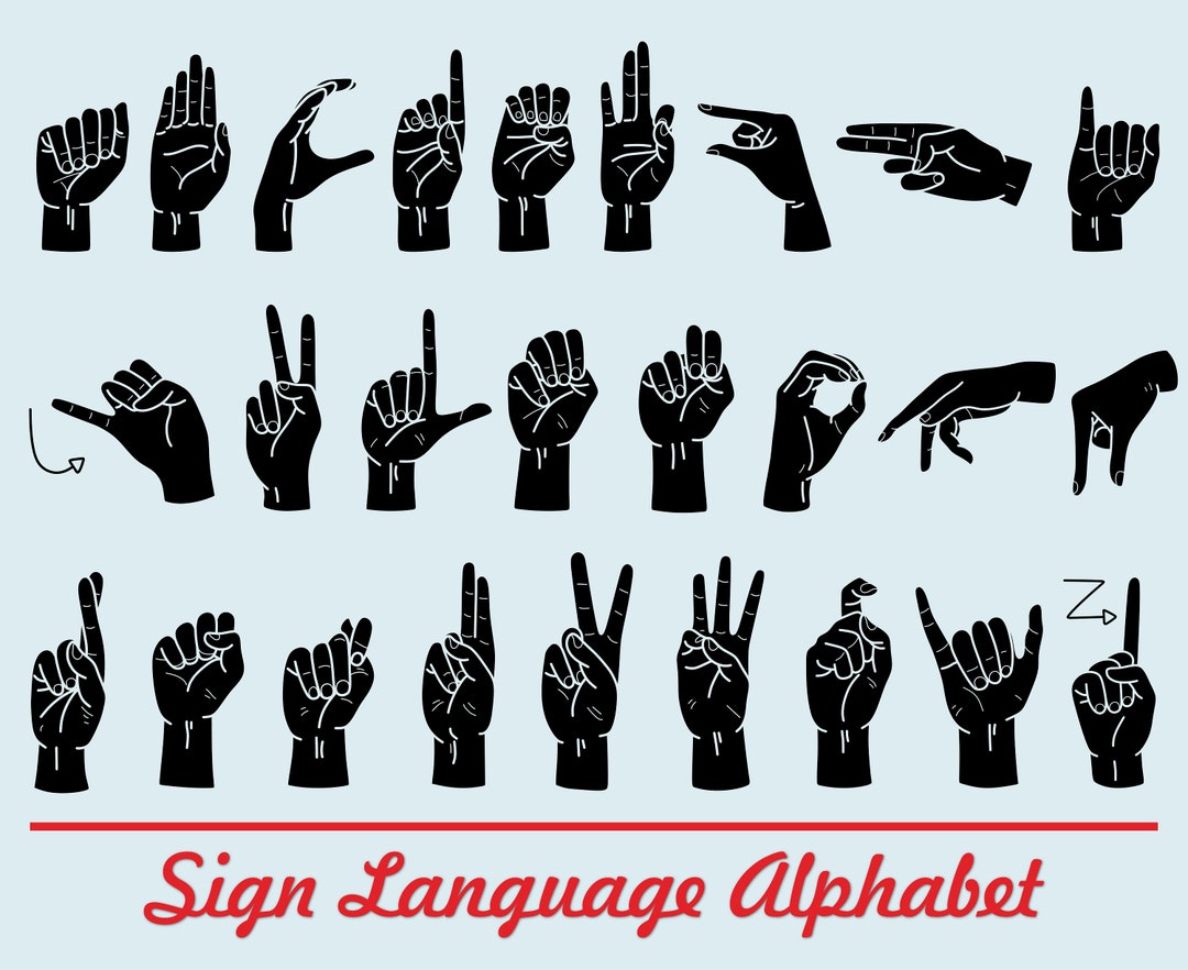 American Sign Language Svg Png Files ASL Svg ASL Png Deaf Font Hands ...