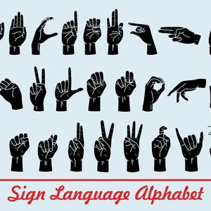 American Sign Language Svg Png Files ASL Svg ASL Png Deaf Font Hands ...