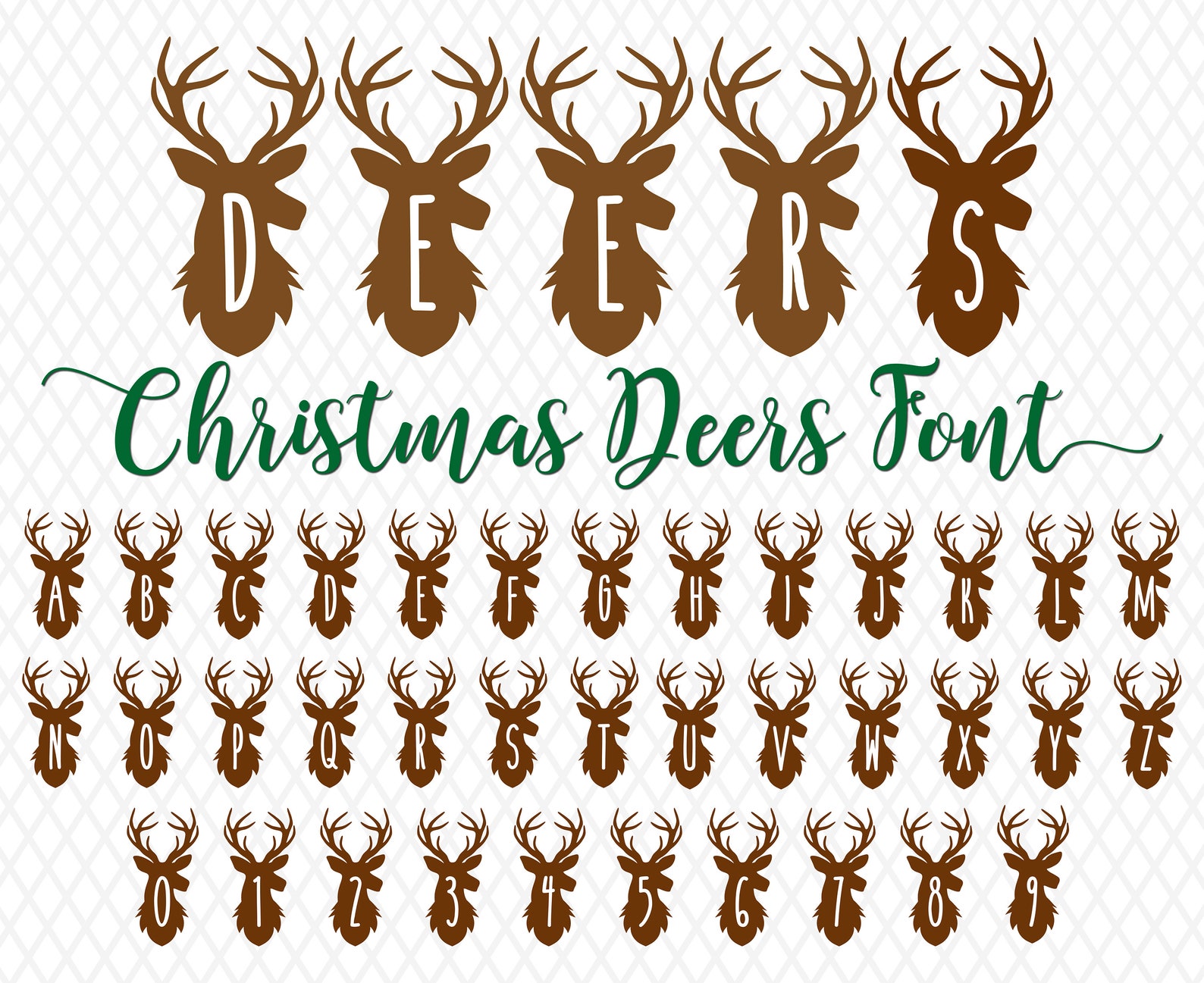 Reindeer Font Antlers Letters Christmas Font Christmas Script - Etsy