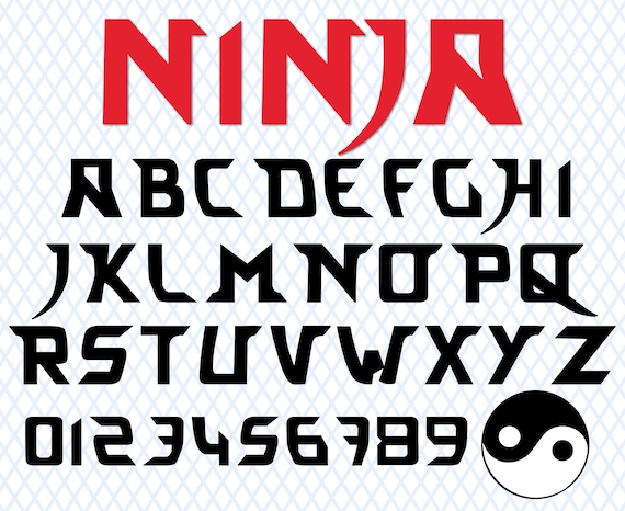 Ninja Font TTF SVG Files Ninja Style Font Ninja Letters Font - Etsy Canada