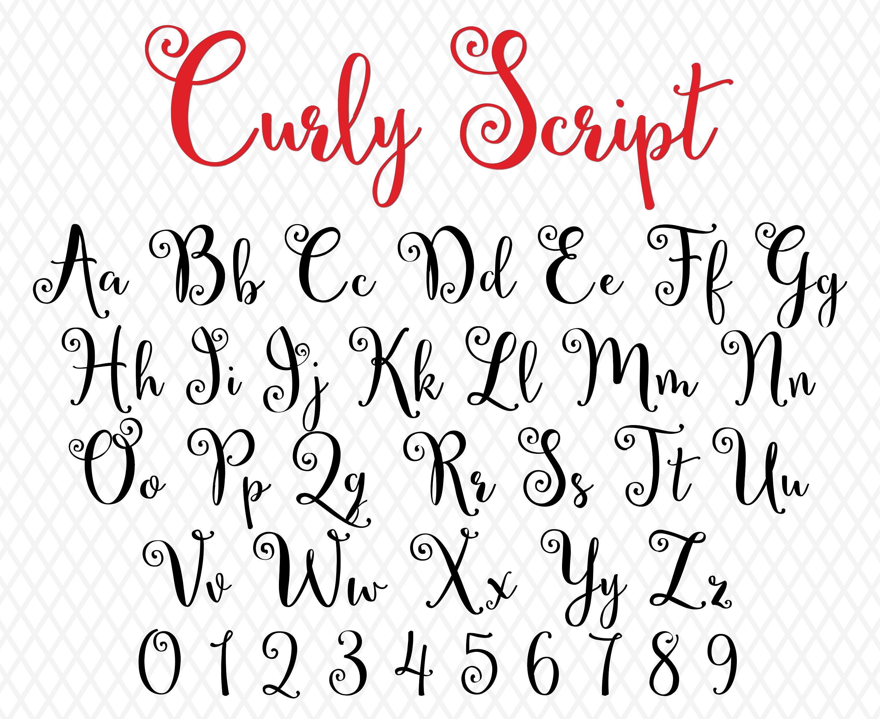 Script Curly Letters Alphabet