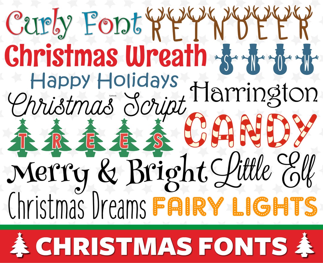 Christmas Fonts Bundle Christmas Monogram Holiday Font Candy Cane Font ...