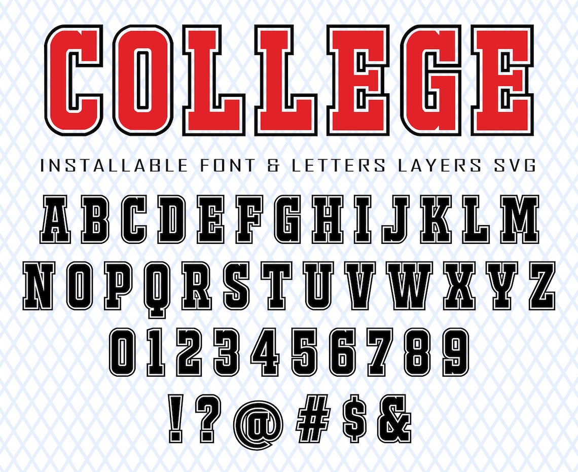 Varsity Font Svg Ttf College Font Svg Varsity Font Cricut Varsity Font ...