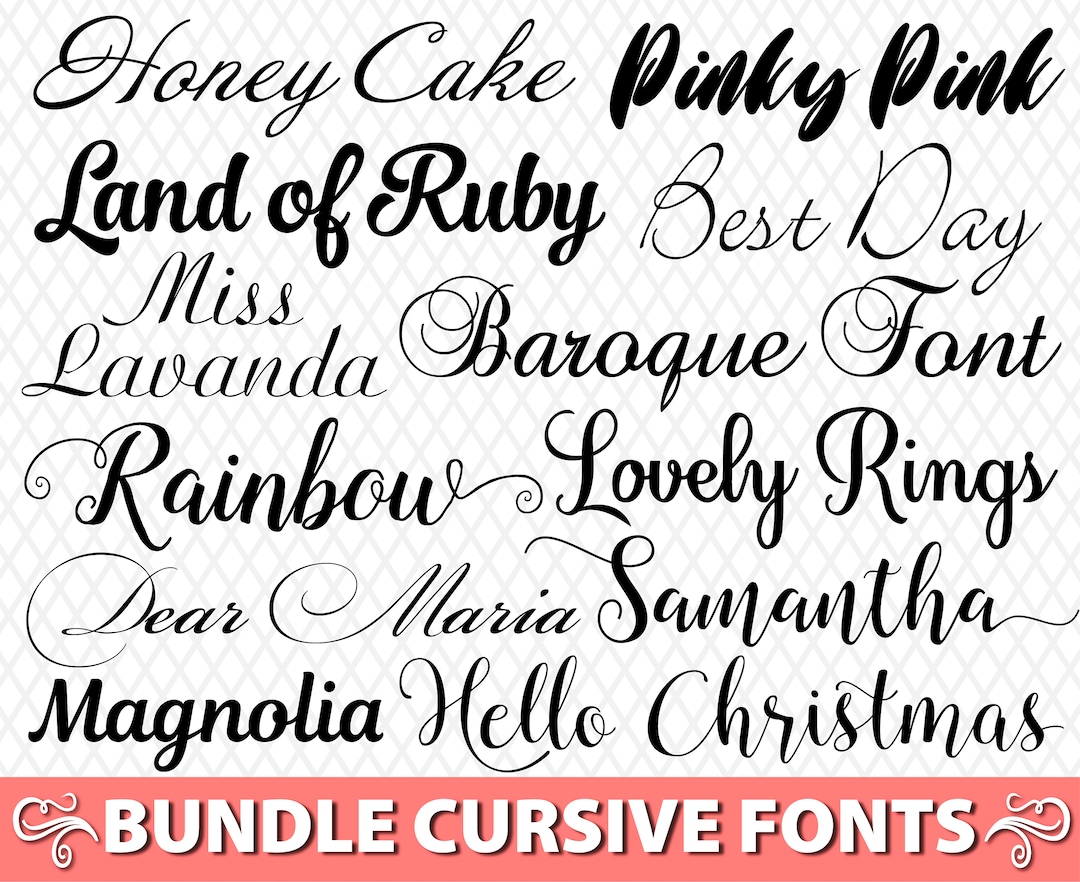 Bundle Cursive Fonts TTF SVG Files Bundle Wedding Fonts Bundle Monogram ...