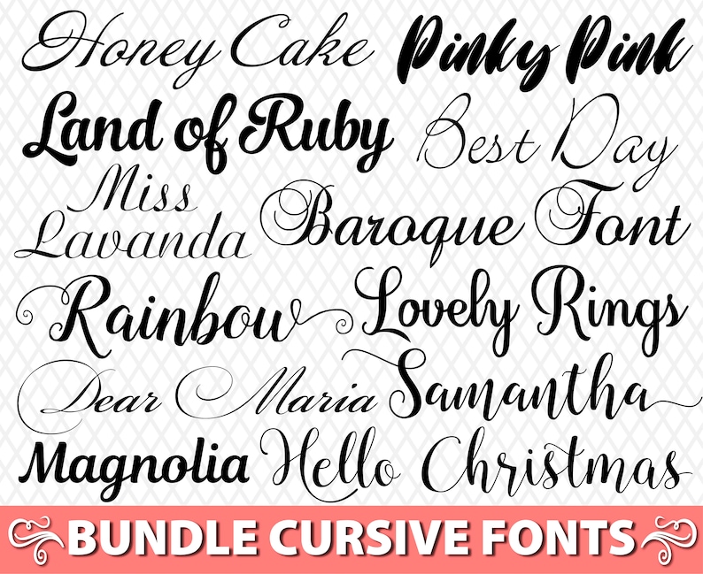 Bundle Cursive Fonts TTF SVG Files Bundle Wedding Fonts Bundle - Etsy