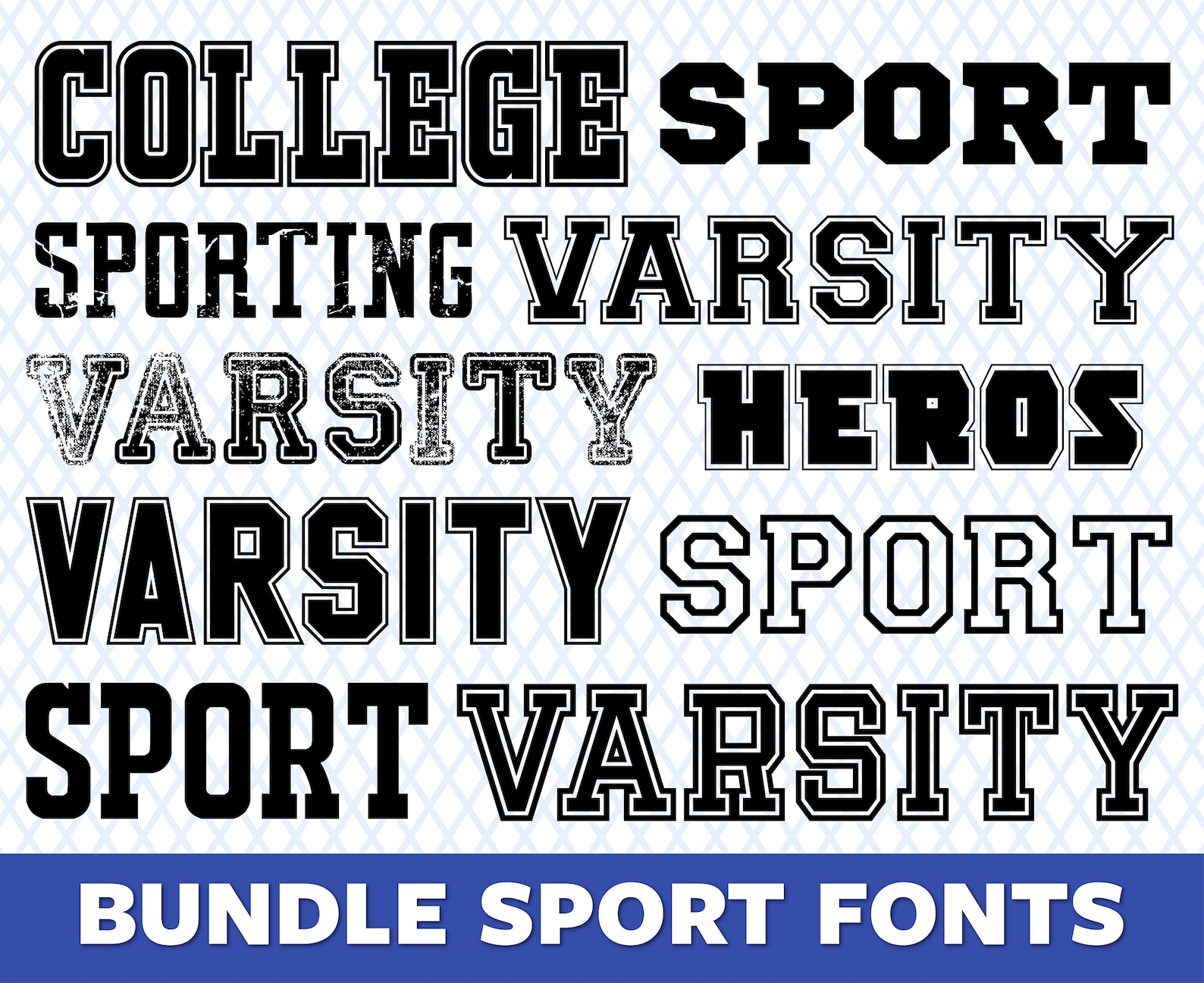 Varsity Fonts TTF SVG Files Varsity Font College Font Sport Font Bundle ...