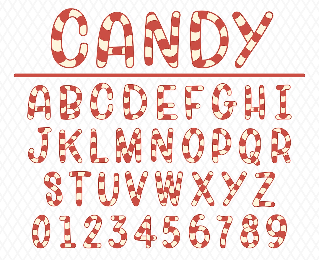 Candy Font Candy Cane Font TTF SVG PNG Files Christmas Font Candy Cane ...