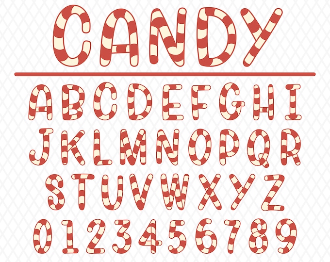 Candy Font Candy Cane Font TTF SVG PNG Files Christmas Font Candy Cane ...