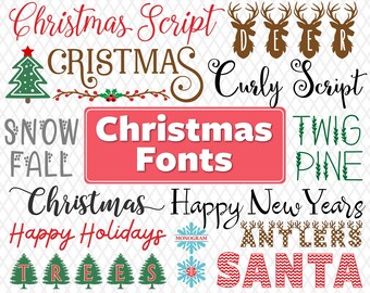 Bundle Christmas Fonts TTF SVG PNG Christmas Fonts for Cricut Christmas ...