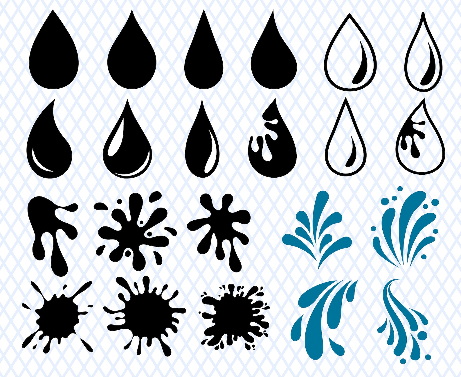 Water Droplet Svg Water Splash Svg Water Drops Svg Rain Drops Svg Water ...
