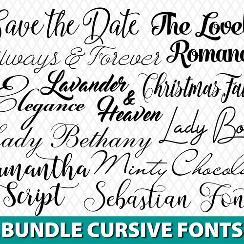 Bundle Fonts TTF SVG Files Cursive Fonts Bundle Wedding Fonts - Etsy UK