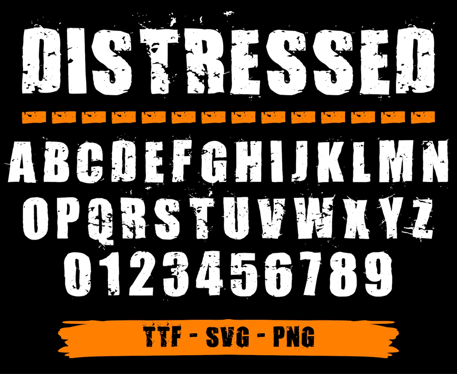 Distressed Font TTF SVG Distressed Letters Font Grunge Font Distressed ...