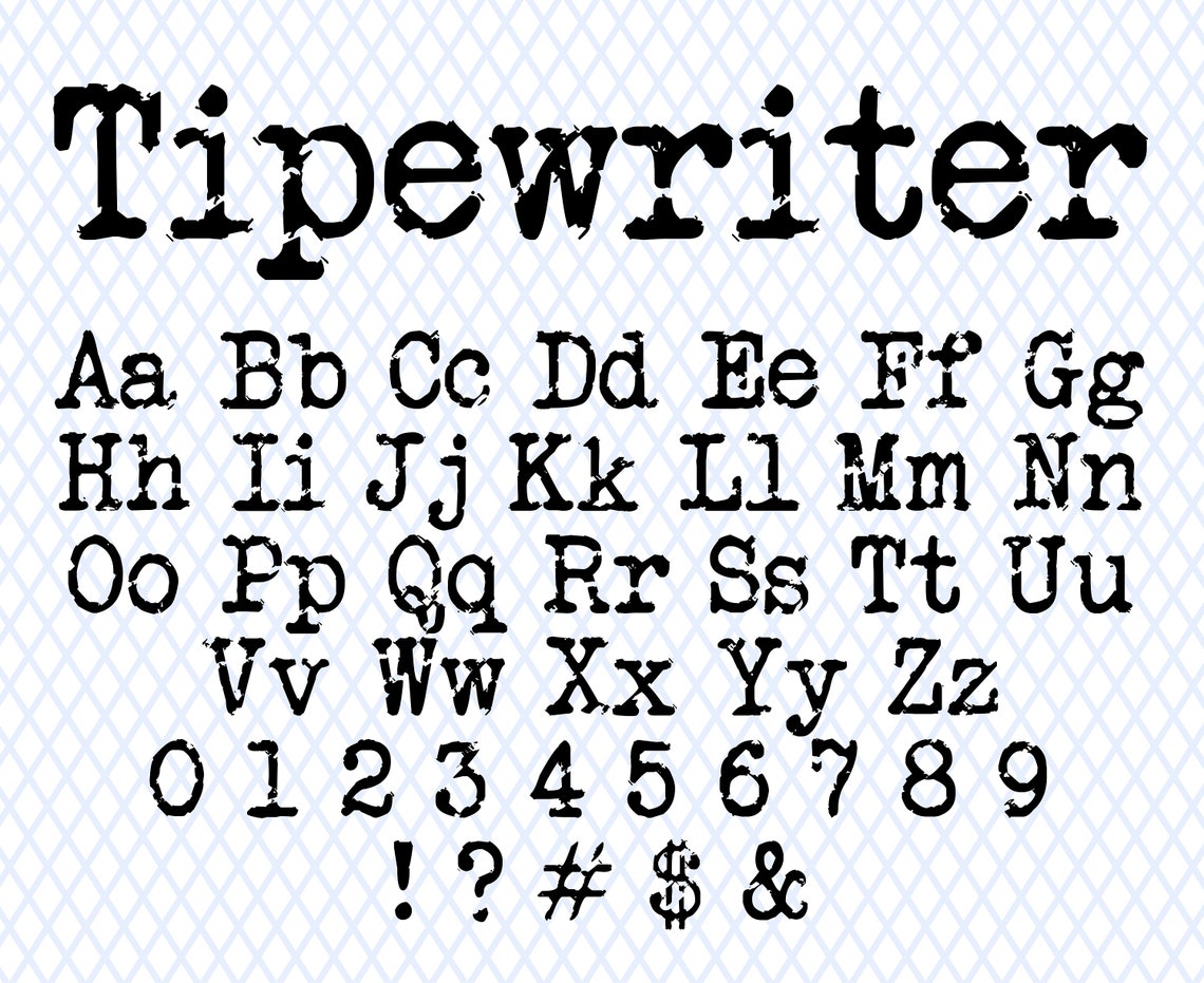 Typewriter Font Ttf Svg Vintage Typewriter Font Typing Style - Etsy