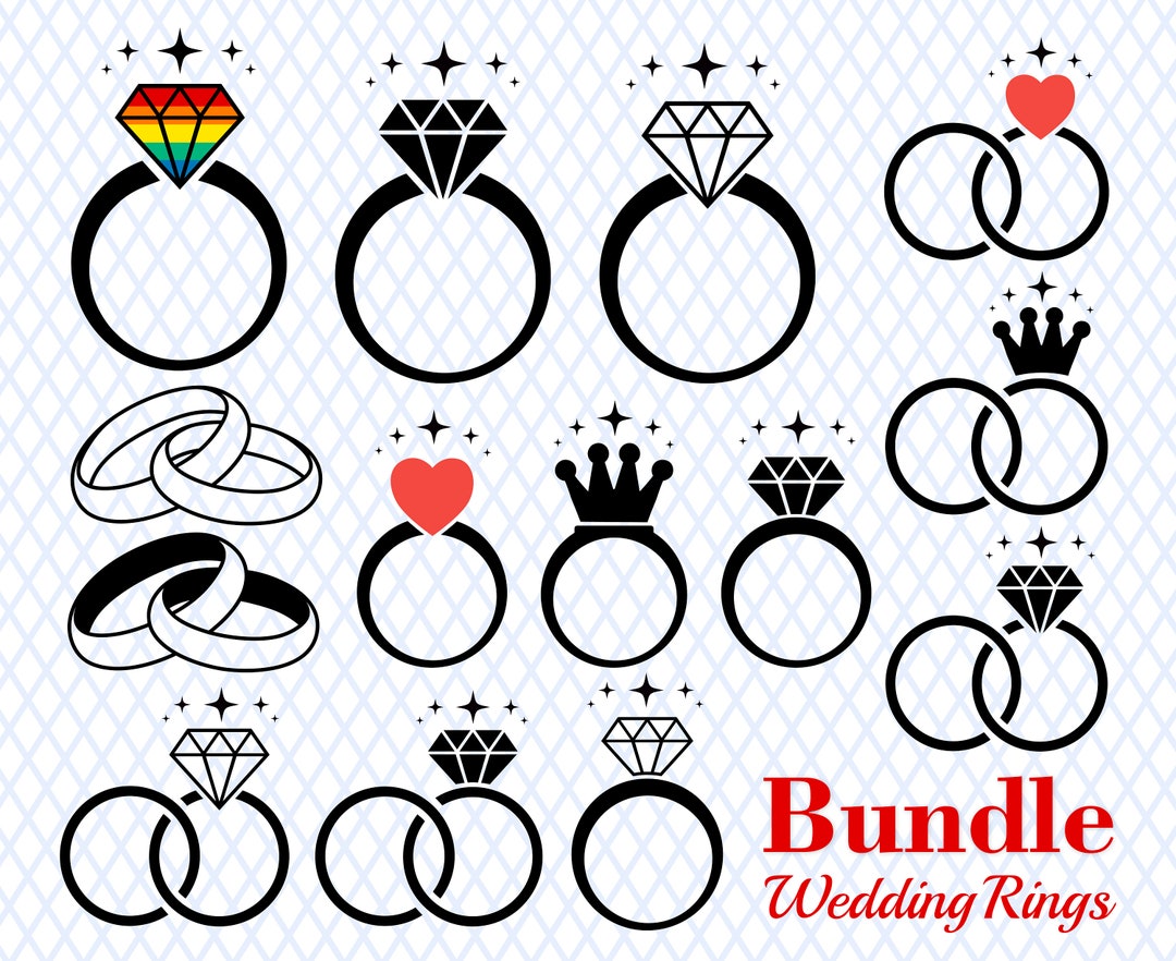 Wedding Rings Svg Diamond Rings Svg Wedding Finger Svg Engagement Rings ...
