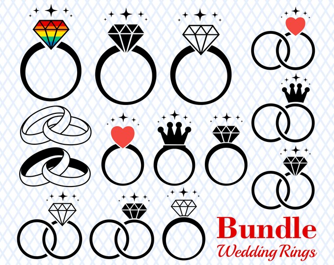 Wedding Rings Svg Diamond Rings Svg Wedding Finger Svg Engagement Rings ...