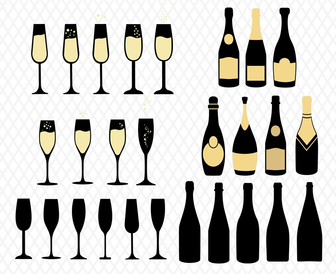 Champagne Svg Champagne Vector Champagne Clipart Champagne Svg Cricut ...