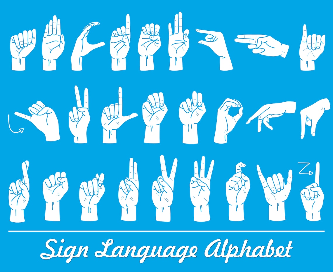 American Sign Language Svg Png Files ASL Svg ASL Png Deaf Font - Etsy
