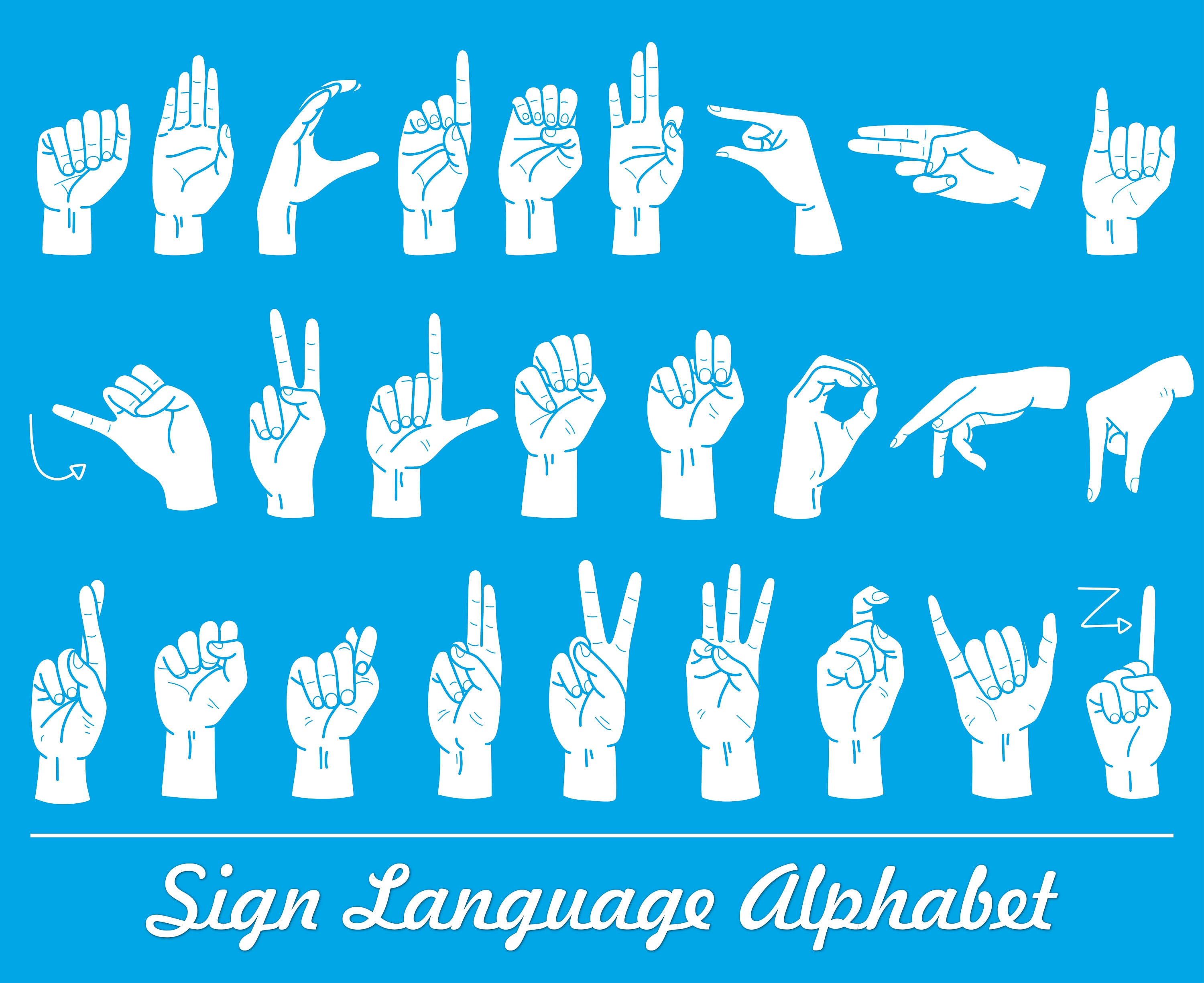 American Sign Language Svg Png Files ASL Svg ASL Png Deaf Font - Etsy