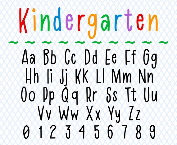 Kindergarten Font Svg Ttf Files Kids Font Baby Font School - Etsy Australia