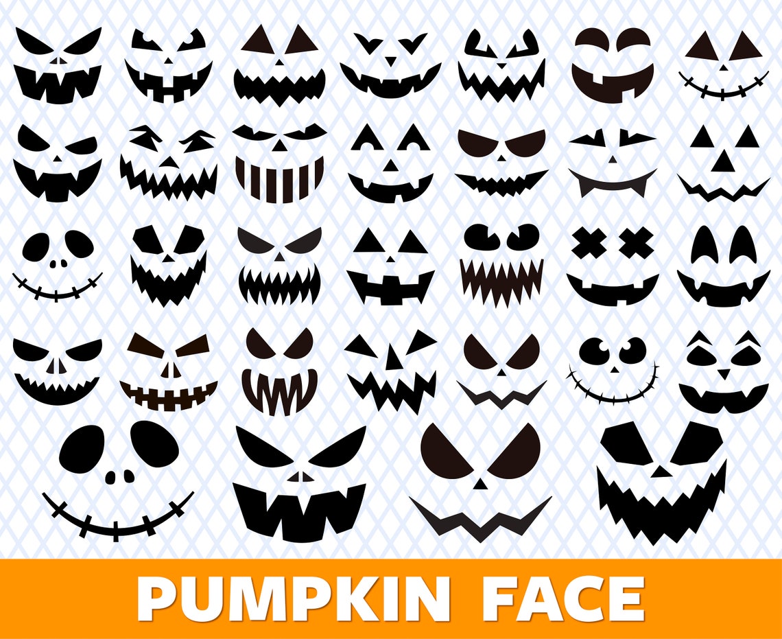 Pumpkin Face Svg Halloween Face Svg Scary Pumpkin Face Svg Cute Pumpkin ...