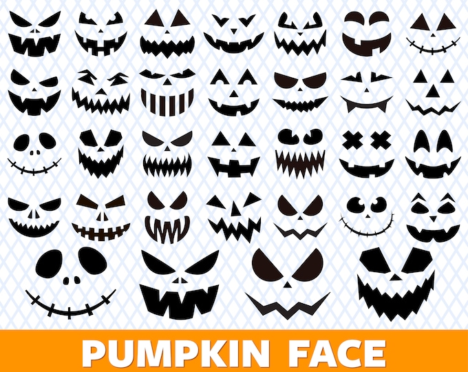 Pumpkin Face Svg Halloween Face Svg Scary Pumpkin Face Svg Cute Pumpkin ...